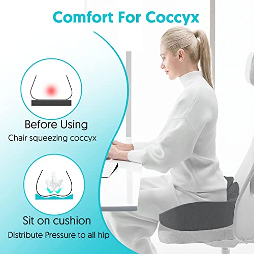 Office Chair Cushion, Seat Cushions for Office Chairs, Premium Soft Hip Support Pillow, Slow Rebound Damping Memory Foam Pillows Pressure Relief Seat Cushion for People Who Sit for a Long Time