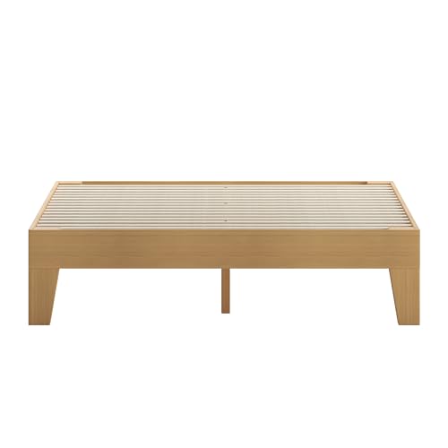 Flash Furniture Evelyn Wooden Platform Bed - Natural Pine Finish - Full - Wooden Slat Support - No Box Spring Required - Easy Assembly