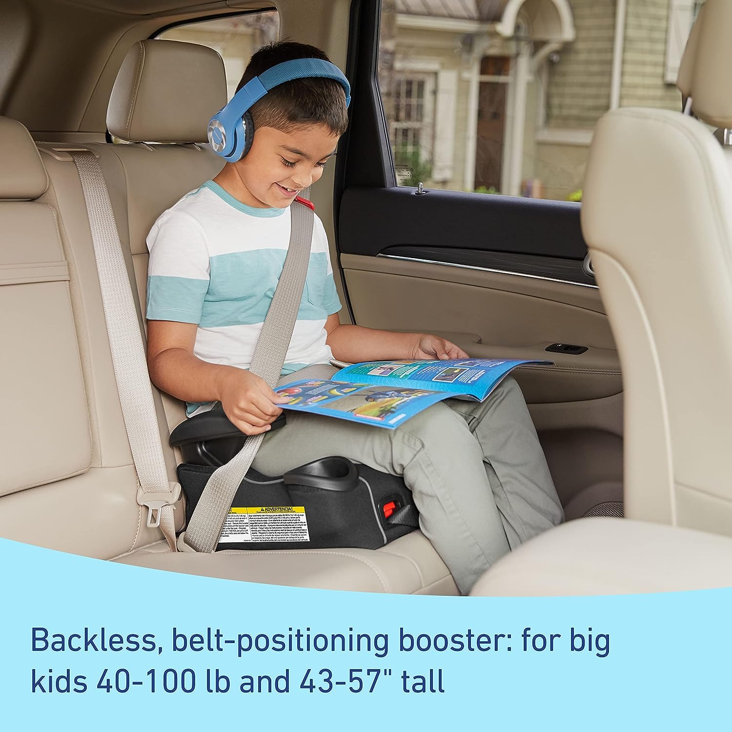 Graco® TurboBooster® LX Backless Booster with Affix Latch | Backless Booster Seat for Big Kids Transitioning to Vehicle Seat Belt, Montgomery
