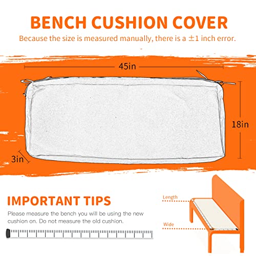 ROFIELTY Bench Cushion Covers,for Indoor/Outdoor Bench Cushion Covers,Window Cushion Covers can be Replaced (45×18×3inch,Idyllic)