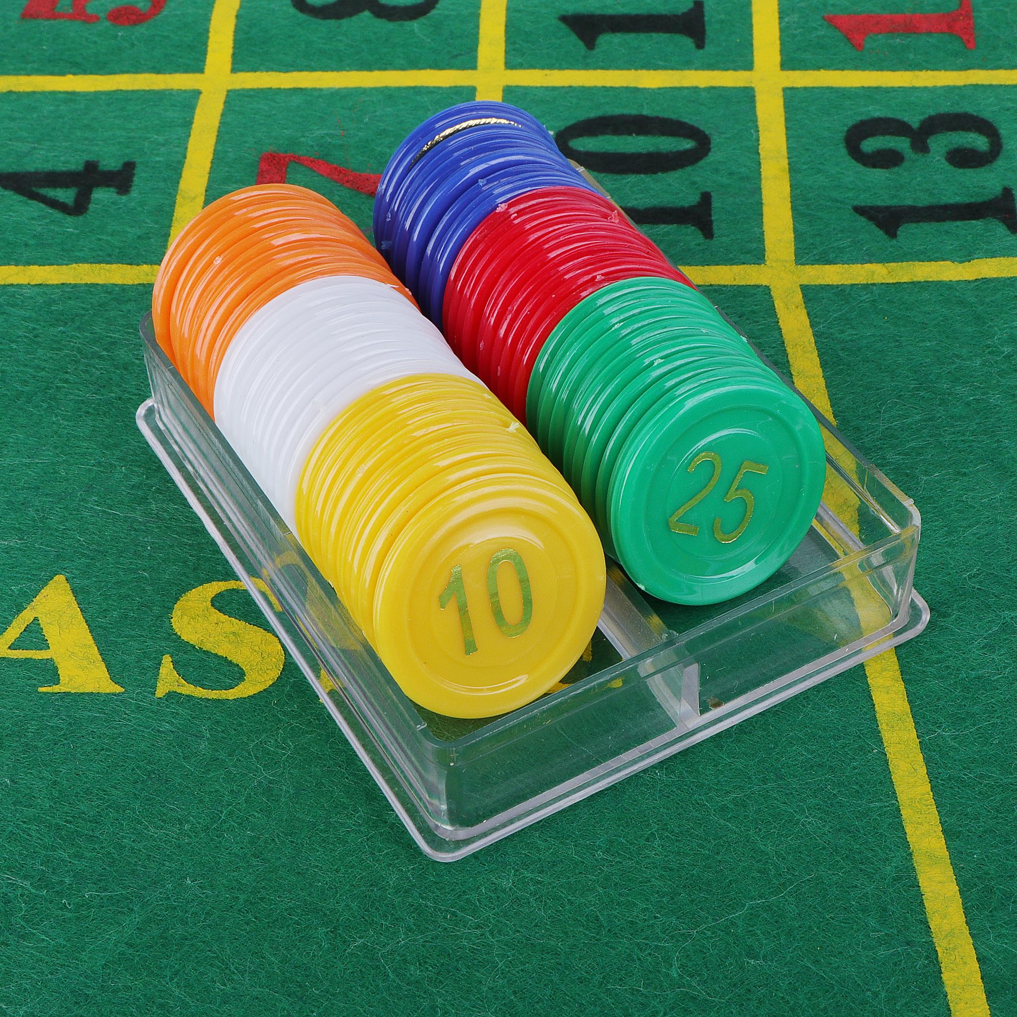Leather&Arts 10 Inch Roulette Set Casino Game Kit Contains Plastic Roulette Wheel,Chips,Playing Cards,Felt Layout