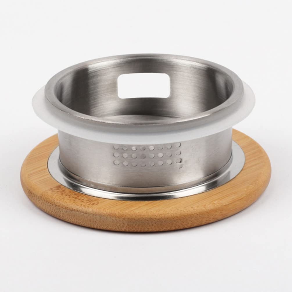 Glass Water Pitcher Wood Lid Replacement Cold Drink Jug Covers Carafe Stainless Steel Lids Beverage Jar Cover for Summer Water Bottle Supply