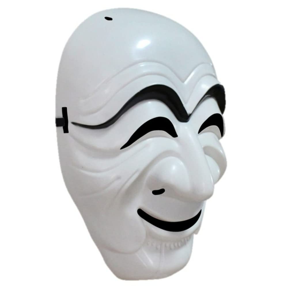 Dreamingcart Money Heist Mask Korea Hahoe Tal Plastic Mask Korean Traditional ABS Mask, White, 9.8 x 7.1 x 3.4 inches; 2.2 Ounces