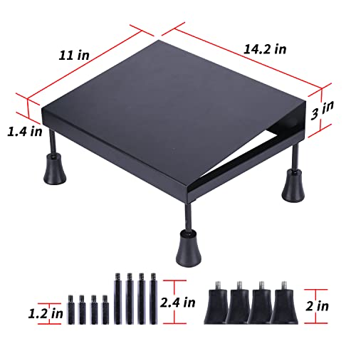 Mymyth Office Foot Rest for Under Desk at Work - Iron Adjustable Ergonomic Footrest Strong & Durable - 6 Heights Foot Stool with Memory Foam Cushion - for Computer Gaming