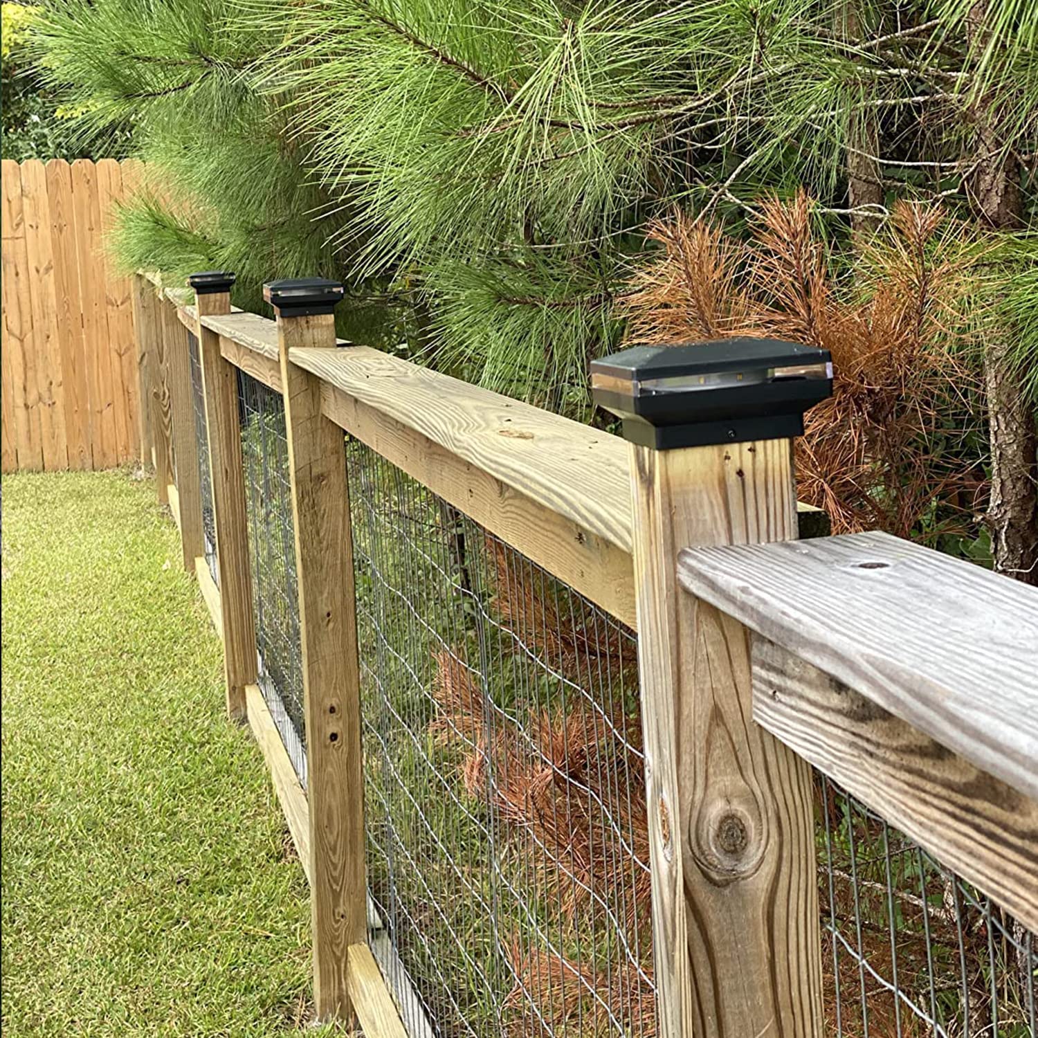 Viewsun 12 Pack Solar Post Cap Lights, Outdoor Fence Post Lights Solar Powered Caps for Deck, Patio, Garden Decor, Warm White High Brightness SMD LED Lighting, Lamp Fits for 4x4 or 6x6 Wooden Posts