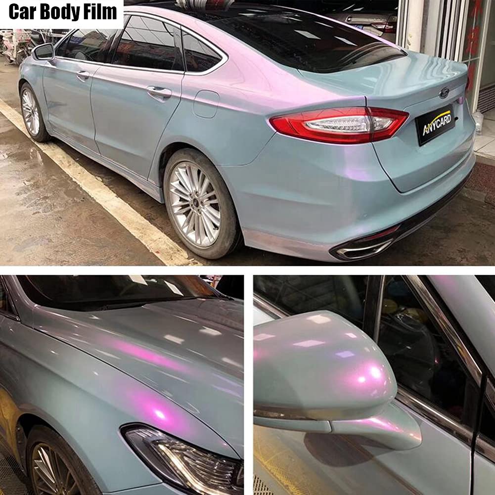 XhuangTech Chameleon Vinyl Wrap Grey to Purple Adhesive Car Body Film Sticker Decal Sheet Roll Air Bubble Release DIY (Grey to Purple, 60" x 59FT (1.52M x 18M)