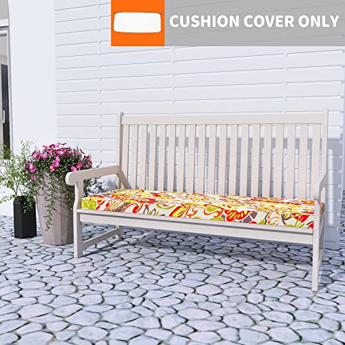 ROFIELTY Bench Cushion Covers,for Indoor/Outdoor Bench Cushion Covers,Window Cushion Covers can be Replaced (45×18×3inch,Idyllic)
