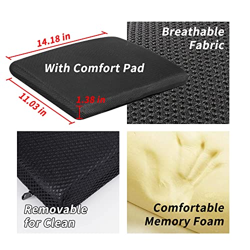 Mymyth Office Foot Rest for Under Desk at Work - Iron Adjustable Ergonomic Footrest Strong & Durable - 6 Heights Foot Stool with Memory Foam Cushion - for Computer Gaming