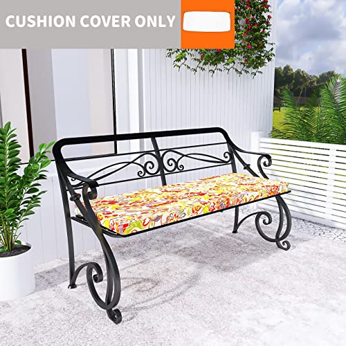 ROFIELTY Bench Cushion Covers,for Indoor/Outdoor Bench Cushion Covers,Window Cushion Covers can be Replaced (45×18×3inch,Idyllic)