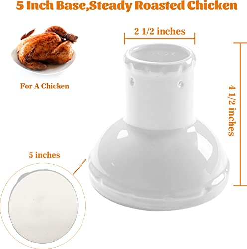 KAMaster White Ceramic Chicken Holder for Grill, Beer Can Chicken Throne for Smokers, Green Egg Parts Non-Stick Steamer Roaster Rack Vertical Stand for Kamado BBQ Accessories