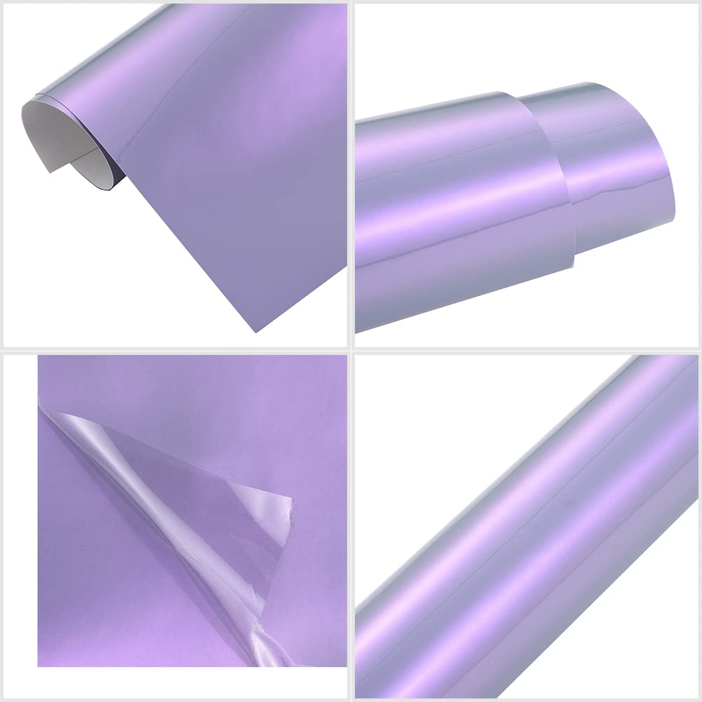XhuangTech Chameleon Vinyl Wrap Grey to Purple Adhesive Car Body Film Sticker Decal Sheet Roll Air Bubble Release DIY (Grey to Purple, 60" x 59FT (1.52M x 18M)