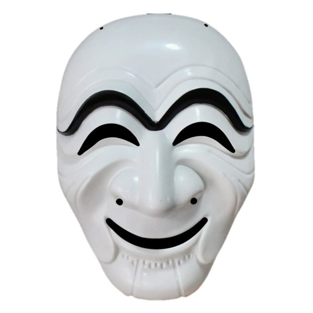 Dreamingcart Money Heist Mask Korea Hahoe Tal Plastic Mask Korean Traditional ABS Mask, White, 9.8 x 7.1 x 3.4 inches; 2.2 Ounces