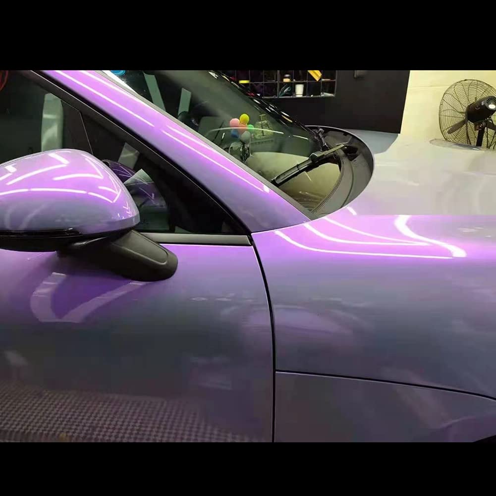 XhuangTech Chameleon Vinyl Wrap Grey to Purple Adhesive Car Body Film Sticker Decal Sheet Roll Air Bubble Release DIY (Grey to Purple, 60" x 59FT (1.52M x 18M)