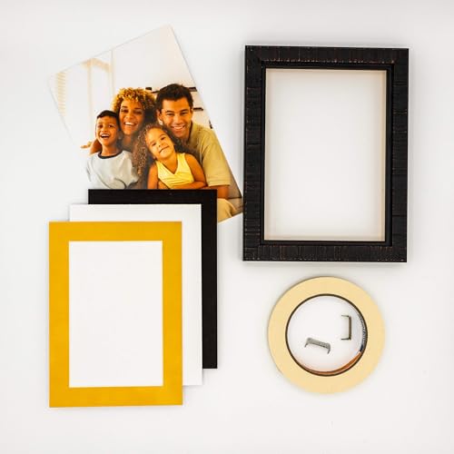 8.5x11 Mat Bevel Cut for 5x6 Photos - Acid Free Bright Yellow Precut Matboard - For Pictures, Photos, Framing - 4-ply Thickness