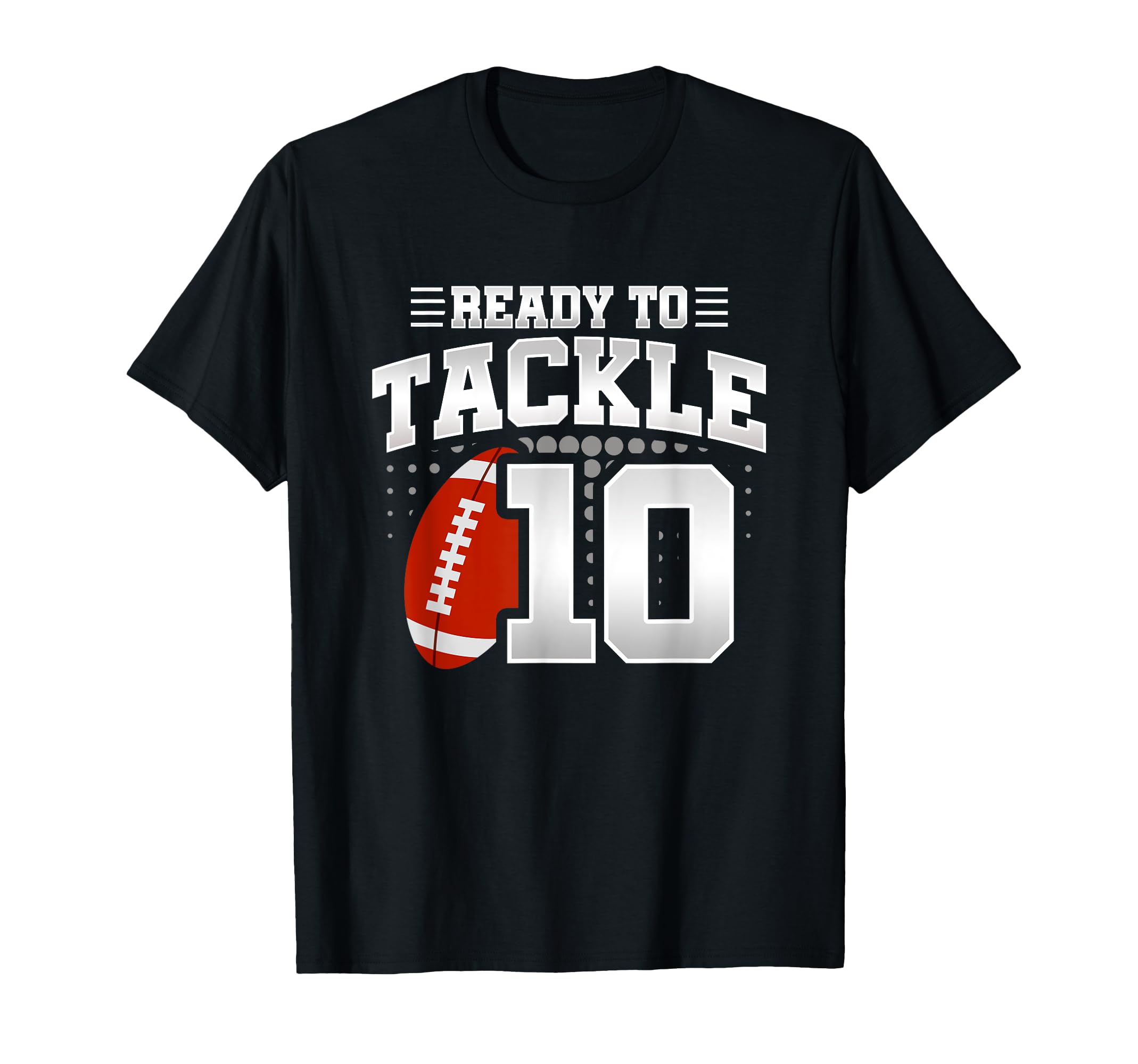 Football Birthday Party - 10 Year Old Boy - 10th Birthday T-Shirt