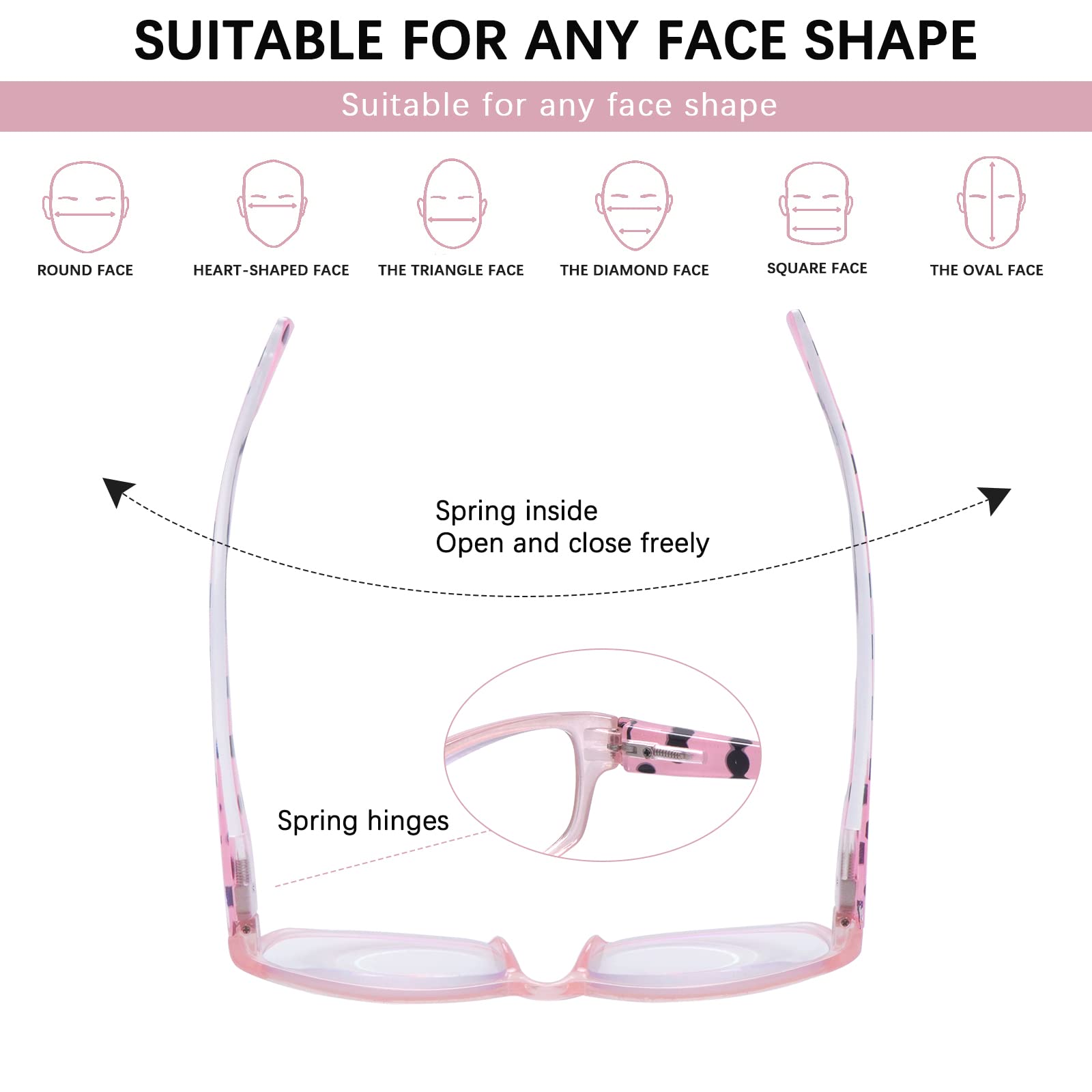 MAEOWN 5 Pack Reading Glasses for Women, Blue Light Blocking Computer Readers, Ease Blurry Vision Dry Eyes Anti UV Glare (Multicolor, 1.5, x)