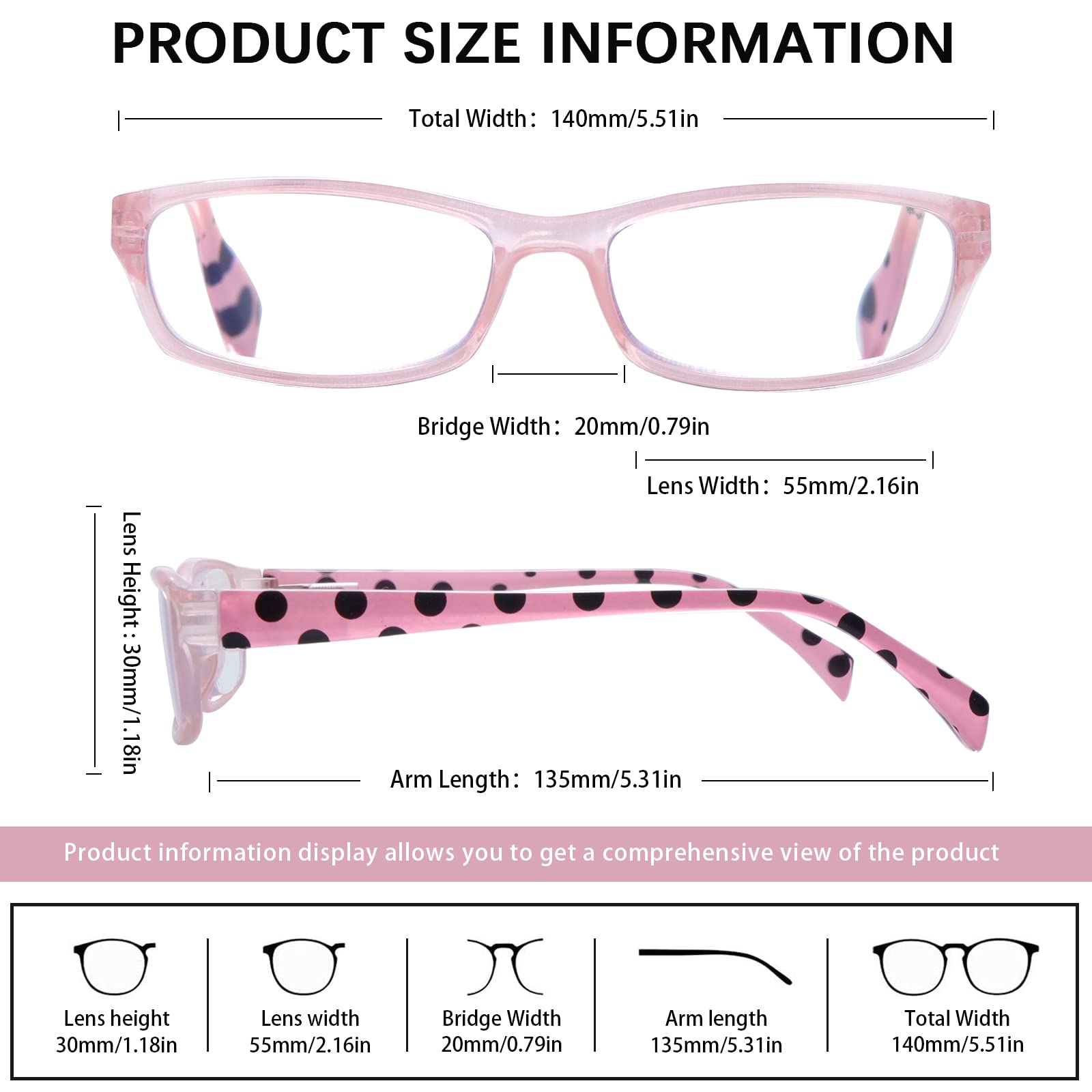 MAEOWN 5 Pack Reading Glasses for Women, Blue Light Blocking Computer Readers, Ease Blurry Vision Dry Eyes Anti UV Glare (Multicolor, 1.5, x)