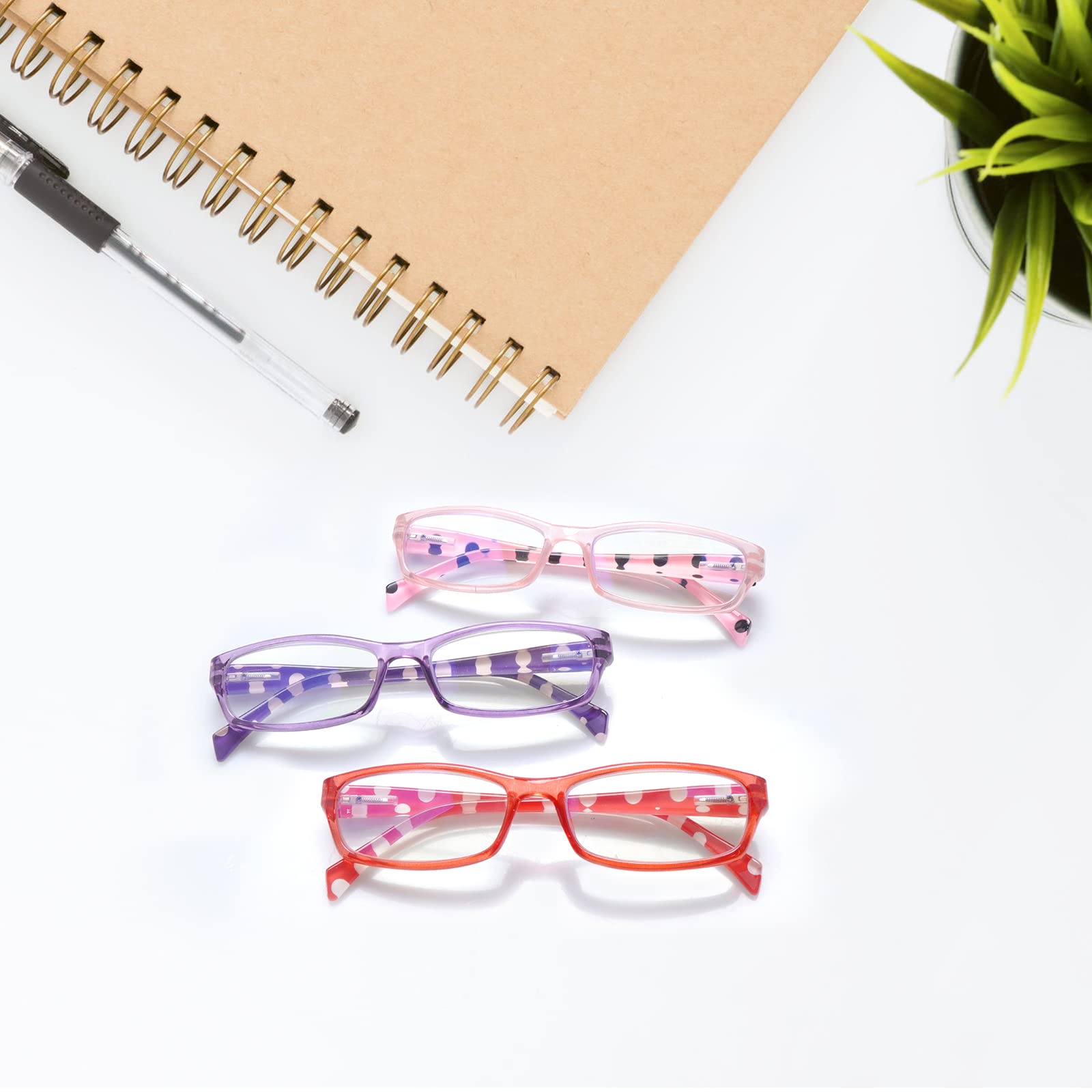 MAEOWN 5 Pack Reading Glasses for Women, Blue Light Blocking Computer Readers, Ease Blurry Vision Dry Eyes Anti UV Glare (Multicolor, 1.5, x)