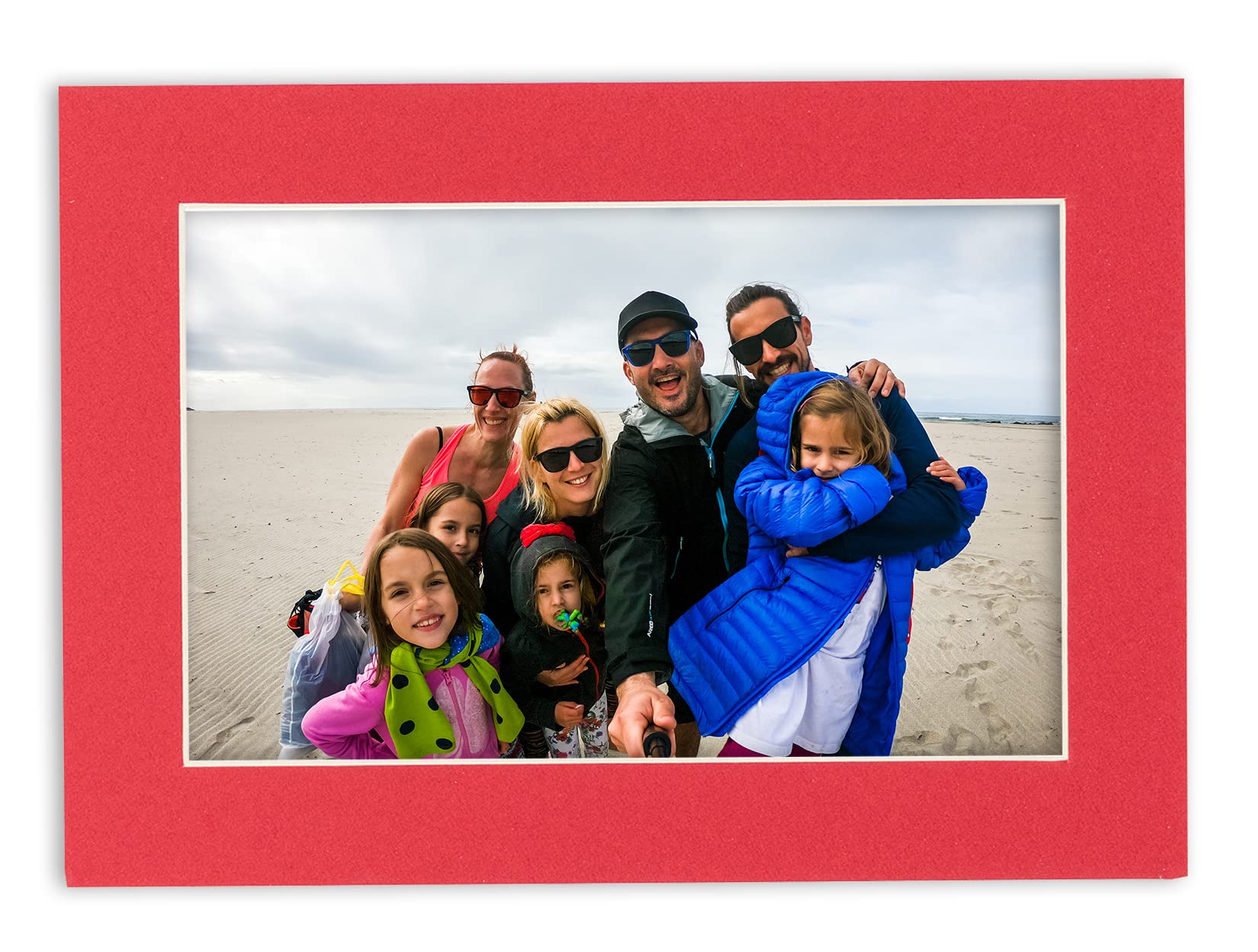 11x16 Mat Bevel Cut for 8.5x11 Photos - Acid Free Cardinal Red Precut Matboard - For Pictures, Photos, Framing - 4-ply Thickness