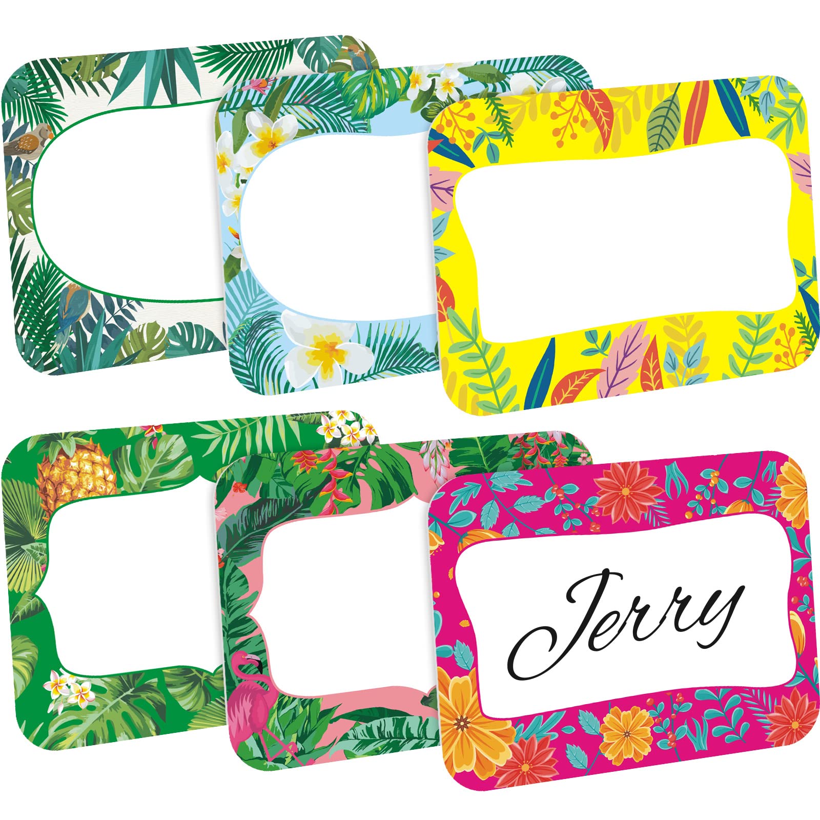 Pajean 240 Pcs Gold Name Tags Self Adhesive Name Tag Stickers Sticky Name Labels Name Tags Multi Purpose Name Sticker Labels Name Badge for Themed Party School Office Home, 3x3 Inch (Fresh Style)