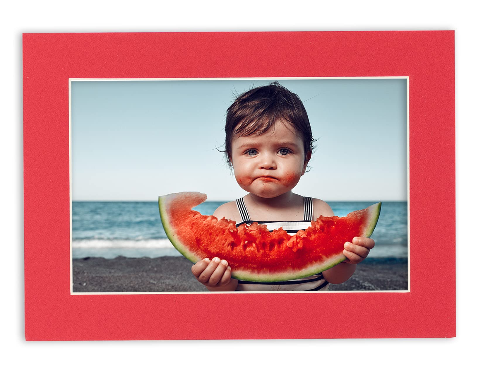 11x16 Mat Bevel Cut for 8.5x11 Photos - Acid Free Cardinal Red Precut Matboard - For Pictures, Photos, Framing - 4-ply Thickness