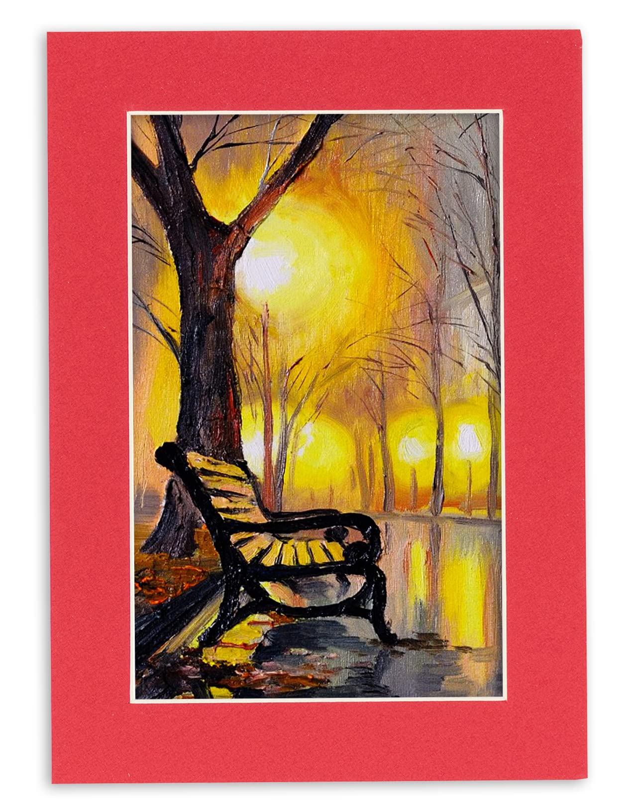 11x16 Mat Bevel Cut for 8.5x11 Photos - Acid Free Cardinal Red Precut Matboard - For Pictures, Photos, Framing - 4-ply Thickness
