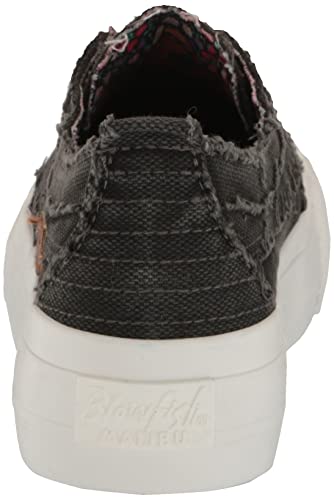 Blowfish Malibu Women's Sadie Sneaker, Black Smoked 16oz Canvas, 10M