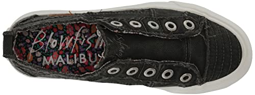 Blowfish Malibu Women's Sadie Sneaker, Black Smoked 16oz Canvas, 10M