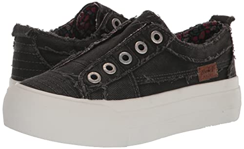 Blowfish Malibu Women's Sadie Sneaker, Black Smoked 16oz Canvas, 10M