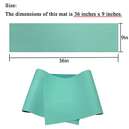 Yewaii Pool Ladder Mat, Above Ground Swimming Pool Ladder and Step Mat, Protective Ladder Pad Step Mat for Pool with Non-Slip Stripe, Light Green 36 inch X 9 inch