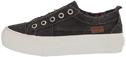 Blowfish Malibu Women's Sadie Sneaker, Black Smoked 16oz Canvas, 10M