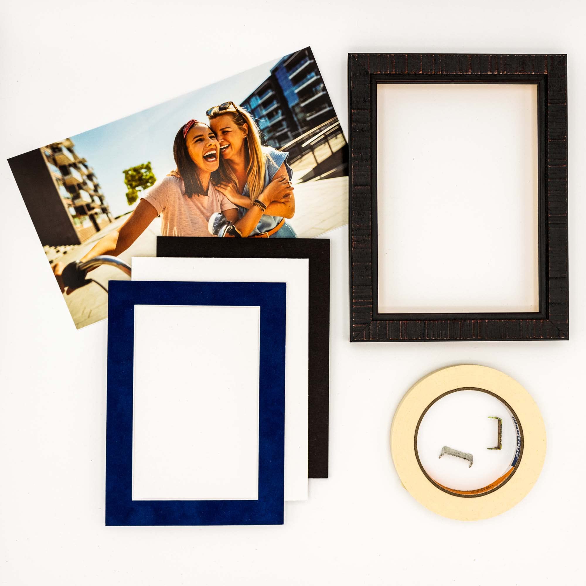 8x11 Mat Bevel Cut for 5.5x8.5 Photos - Acid Free Brooke Blue Suede Precut Matboard - For Pictures, Photos, Framing - 4-ply Thickness