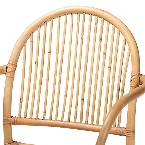 Baxton Studio Tugera Dining Chair Dining Chair Natural Brown Rattan Dining Chair