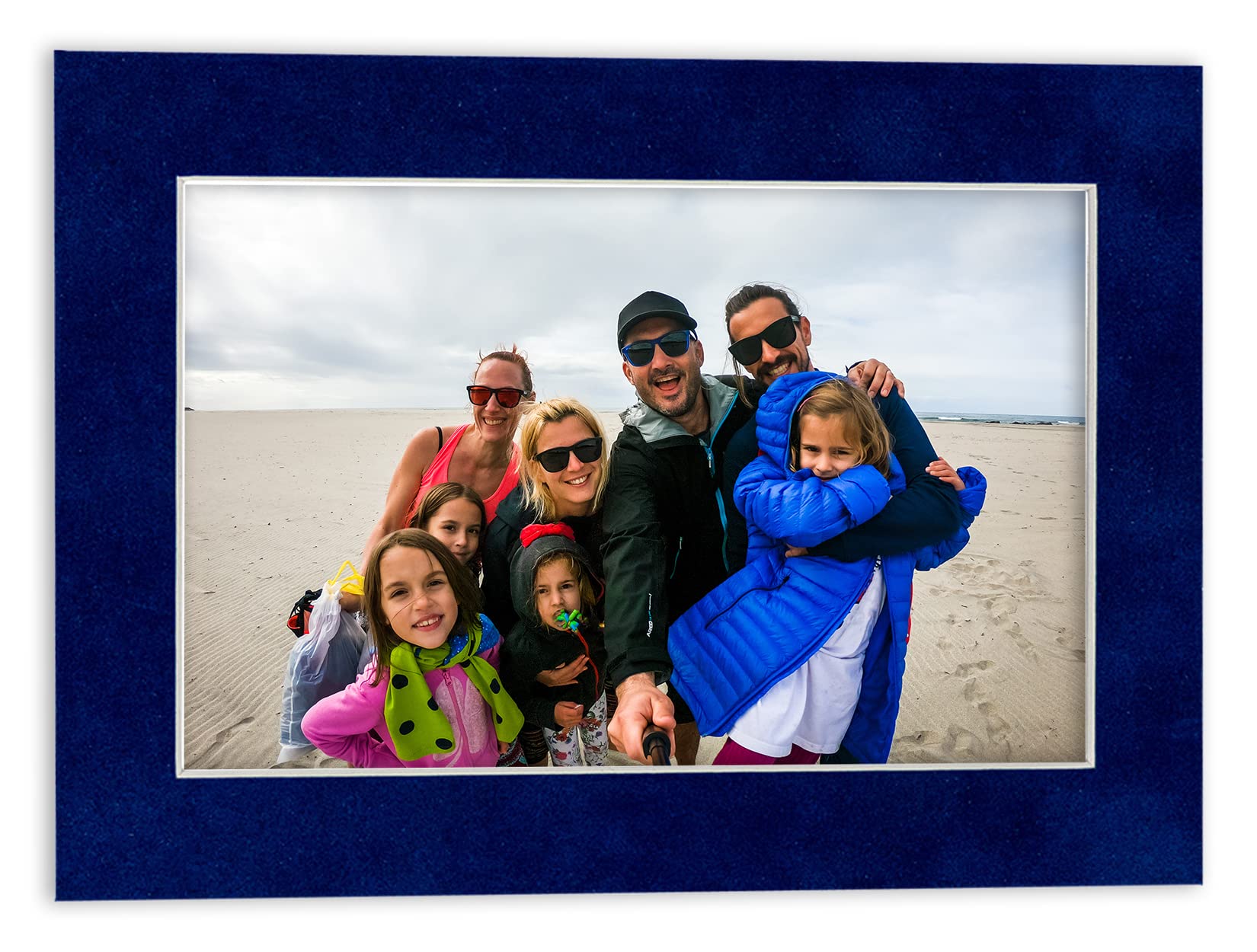 8x11 Mat Bevel Cut for 5.5x8.5 Photos - Acid Free Brooke Blue Suede Precut Matboard - For Pictures, Photos, Framing - 4-ply Thickness