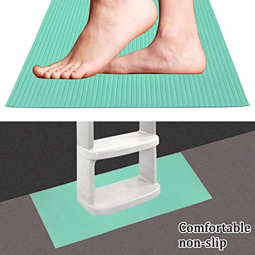 Yewaii Pool Ladder Mat, Above Ground Swimming Pool Ladder and Step Mat, Protective Ladder Pad Step Mat for Pool with Non-Slip Stripe, Light Green 36 inch X 9 inch