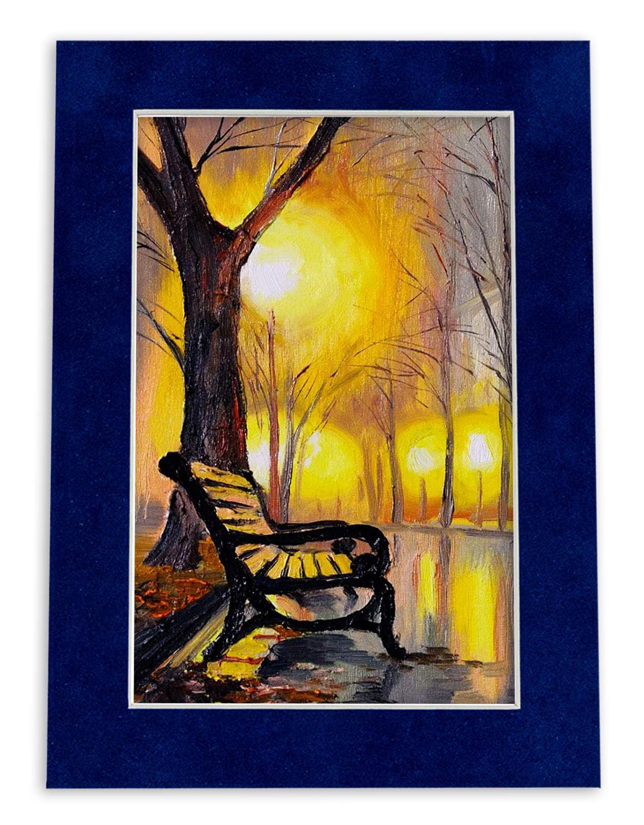8x11 Mat Bevel Cut for 5.5x8.5 Photos - Acid Free Brooke Blue Suede Precut Matboard - For Pictures, Photos, Framing - 4-ply Thickness