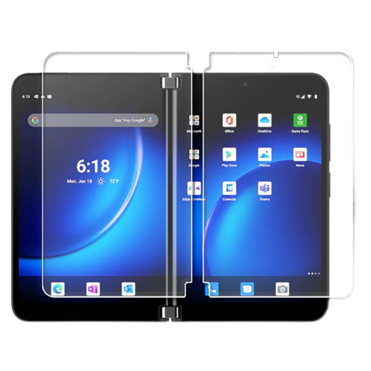 BYIUIHS 2 PCS Screen Protector Designed for Microsoft Surface Duo 2, Left Screen and Right Screen Protector Film High Definition Clear Shield TPU