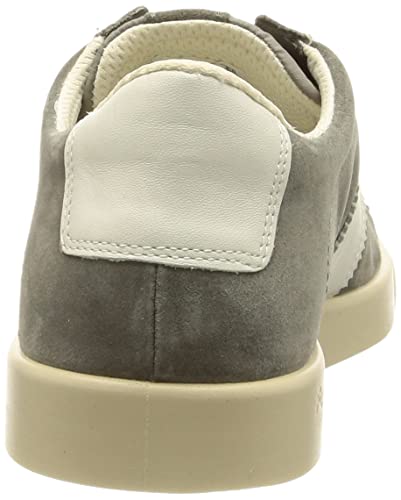 ECCO Women's Street Lite Retro Sneaker, Steel/White Suede, 8-8.5