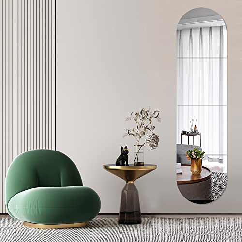 MCLEULLA 48" Full Body Mirrors for Walls, 12x12 4pcs Acrylic Plexiglass Mirror Wall-Mounted Full Length Frameless Mirror Makeup Large Long Mirror Home Workout Gym Mirror Floor Tile (Acrylic A)
