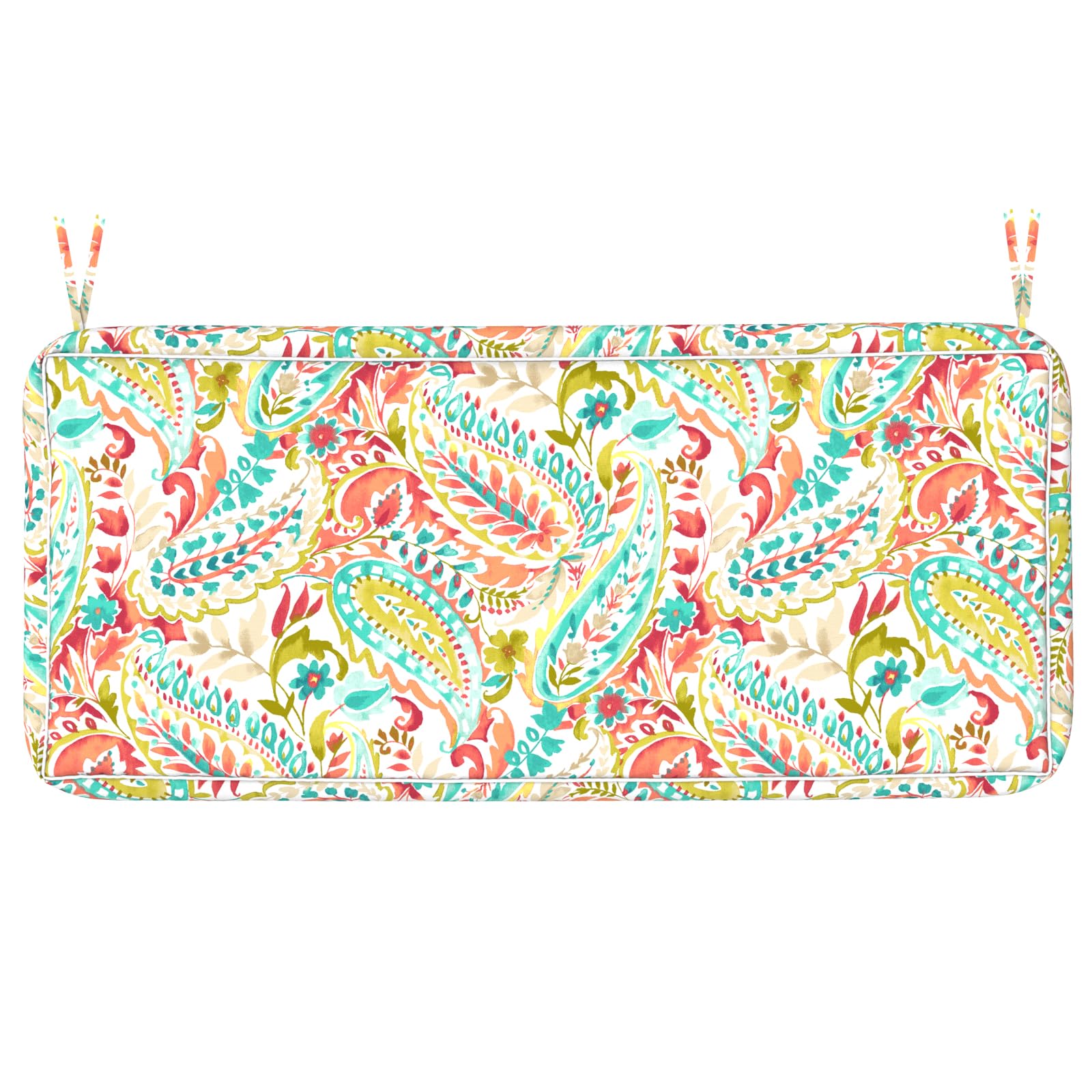 DYTXIII Patio Outdoor Cushion Cover Slip Cover W45 x D18 x H3 Inch with Zipper for Bench Loveseat Furniture, UV Protection Cushion Covers Replacement Covers 1 Pack, Pretty Paisley(Covers ONLY)