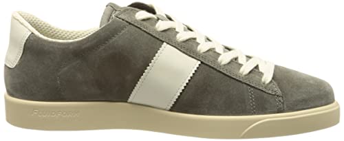 ECCO Women's Street Lite Retro Sneaker, Steel/White Suede, 8-8.5