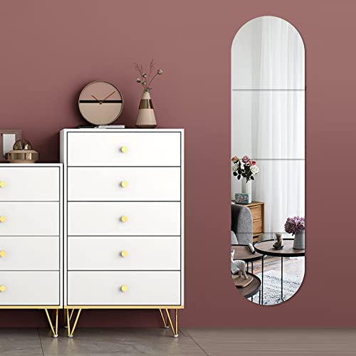 MCLEULLA 48" Full Body Mirrors for Walls, 12x12 4pcs Acrylic Plexiglass Mirror Wall-Mounted Full Length Frameless Mirror Makeup Large Long Mirror Home Workout Gym Mirror Floor Tile (Acrylic A)