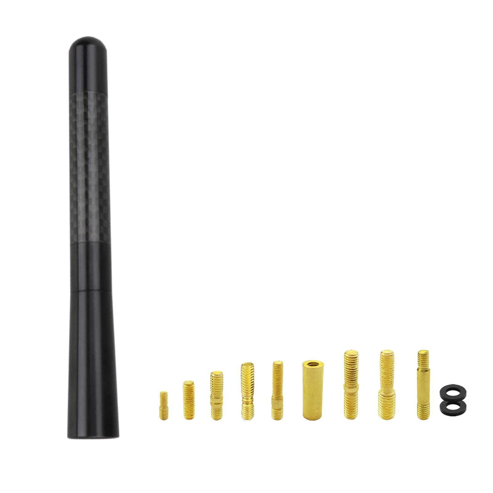5 Inch Short Car Antenna, Carbon Fiber Car Short Radio Antenna,Suitable for Wrangler JK/JL Chevy Silverado & GMC Sierra/Denali Ford 150 2009-2022 Most Car Models with Removable Antenna (Black)…