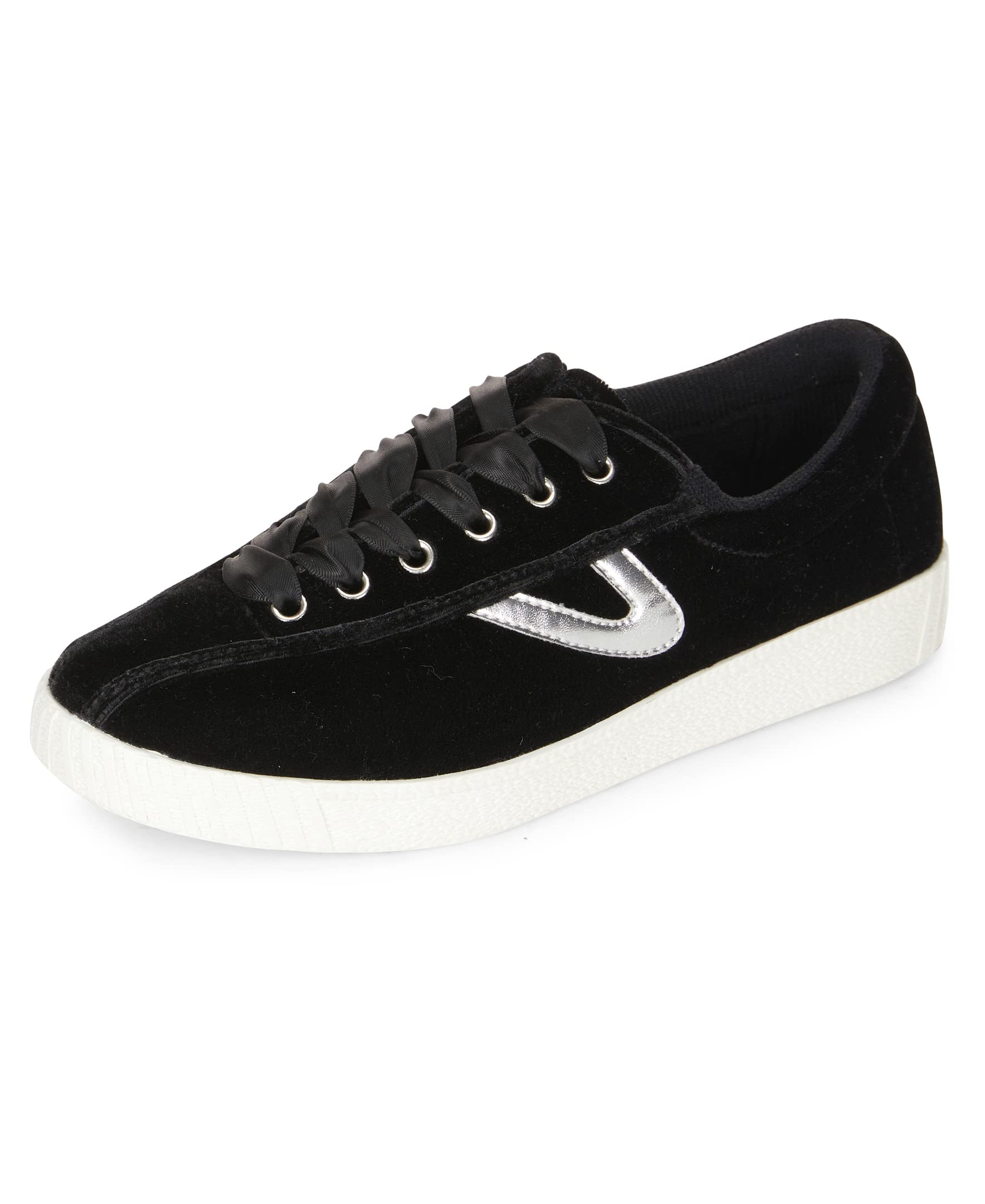 TRETORN Women's Nylite Velvet Upper Sneakers for Everyday Walking Comfort, Black, 6
