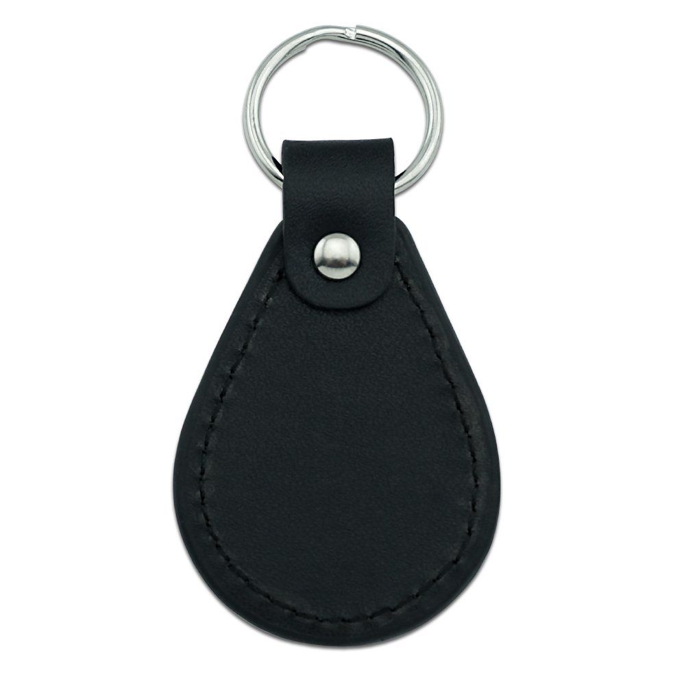 GRAPHICS & MORE Black Leather Honda Powersports Logo Keychain