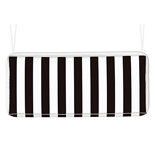 DYTXIII Patio Outdoor Cushion Cover Slip Cover W45 x D18 x H3 Inch with Zipper for Bench Loveseat Furniture, UV Protection Cushion Covers Replacement Covers 1 Pack, Cabana Black (Covers ONLY)