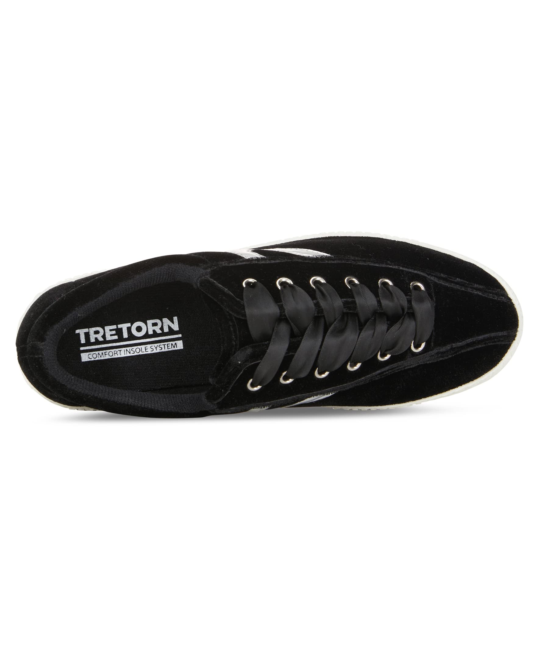 TRETORN Women's Nylite Velvet Upper Sneakers for Everyday Walking Comfort, Black, 6