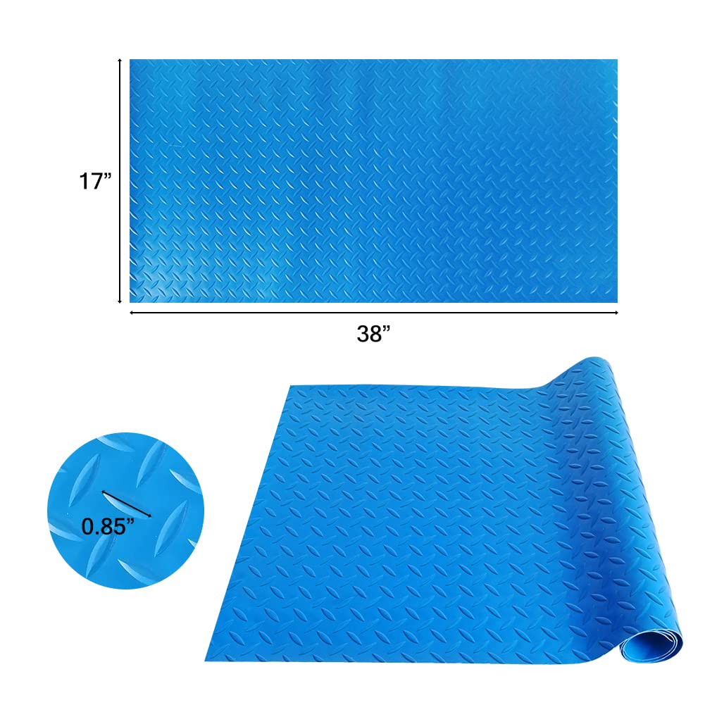 Large Swimming Pool Ladder Mat, 17"x38" Protective Non-Slip Pool Step Pad with Texture,Protective Ladder Pad for Above Ground Swimming Pools Liner and Stairs (Blue)