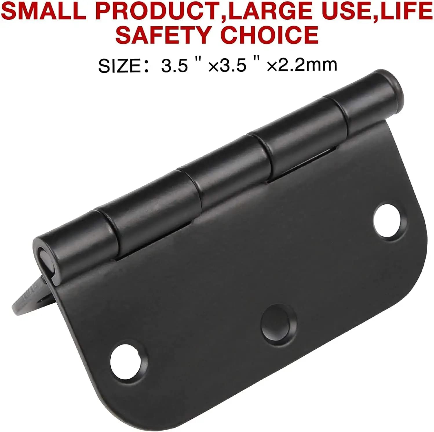 3 Pack Matte Black Door Hinges Black 3 1/2 Interior Door Hinges 3.5 Inch with 5/8” Radius Corners 3 ½"x 3 ½" Mat Black Hardware Controls JIW Garage Factory