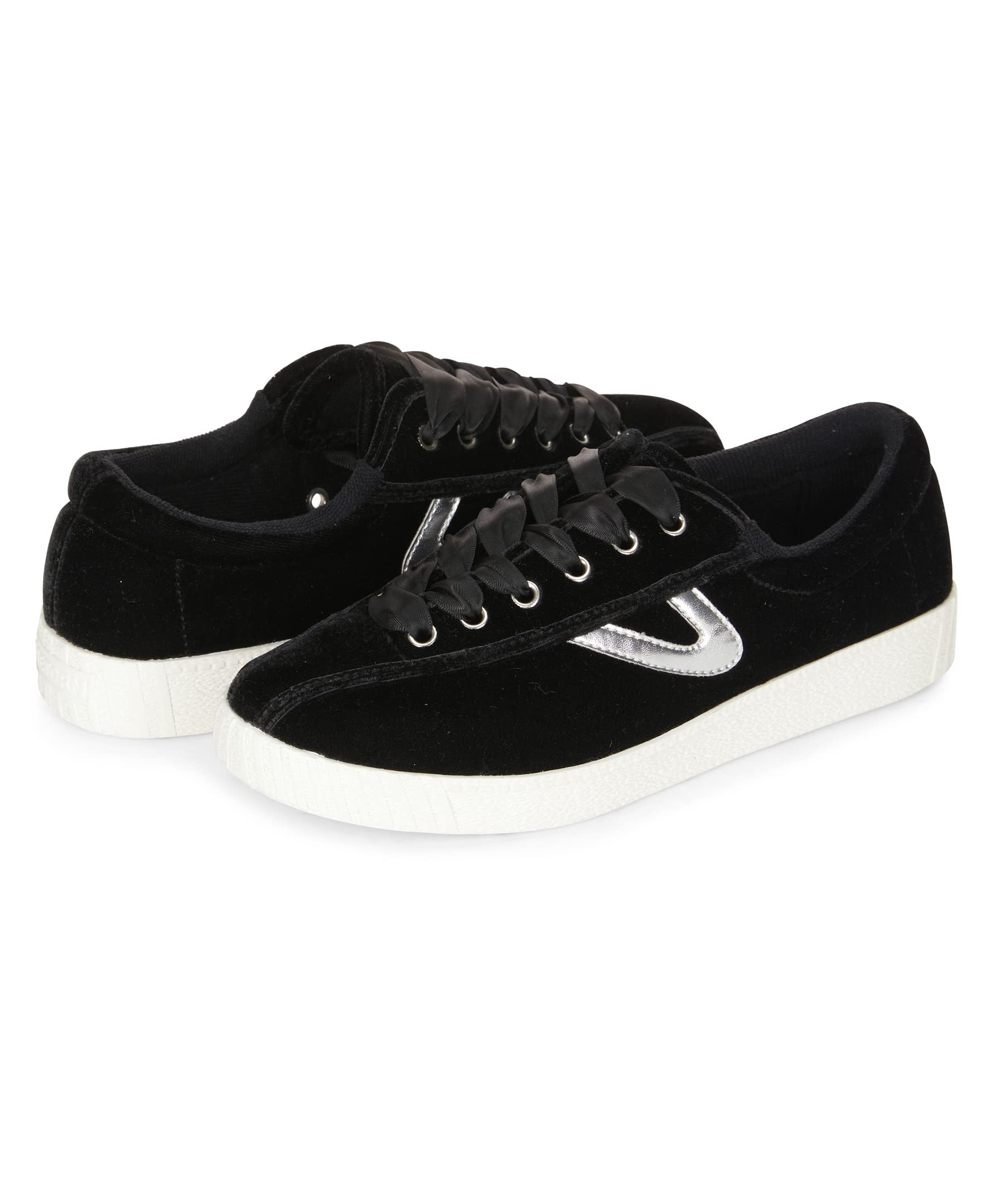 TRETORN Women's Nylite Velvet Upper Sneakers for Everyday Walking Comfort, Black, 6